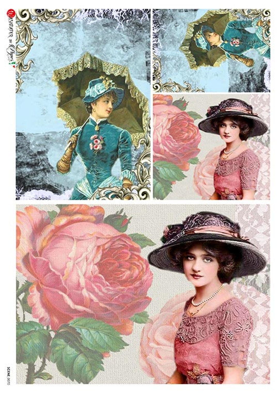 Paper Designs Rice Paper | Victorian Woman Rice Paper | A4 Rice Paper ...