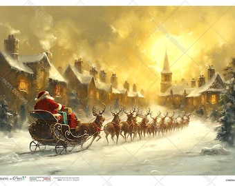 Paper Designs Rice Paper Christmas Santa Old Fashioned A4 Rice Paper ...