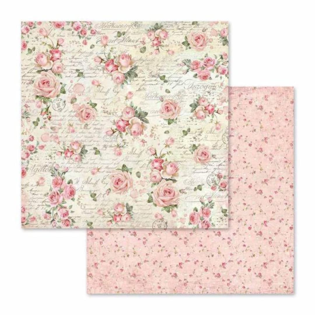 Stamperia | 1 Piece Little Roses and Scriptures Scrapbook Paper | 12×12 ...