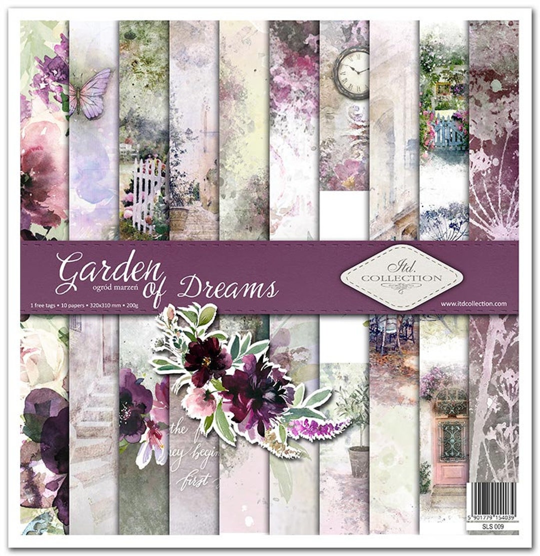 Garden of Dreams Scrapbook Paper | Floral Ephemera, Vintage Cardstock ...