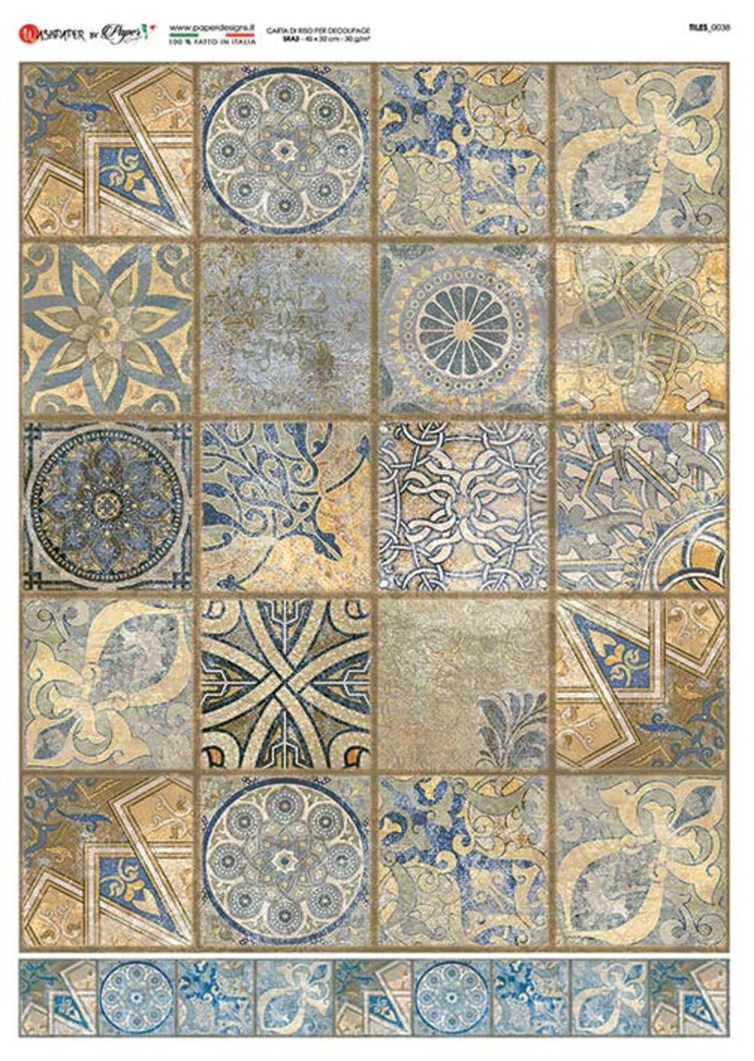 Paper Designs Rice Paper | Tiles Rice Paper | A4 Rice Paper | Natural ...
