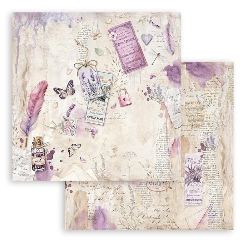 Stamperia | Romantic Collection | Lavender 12x12 Scrapbooking Pad ...