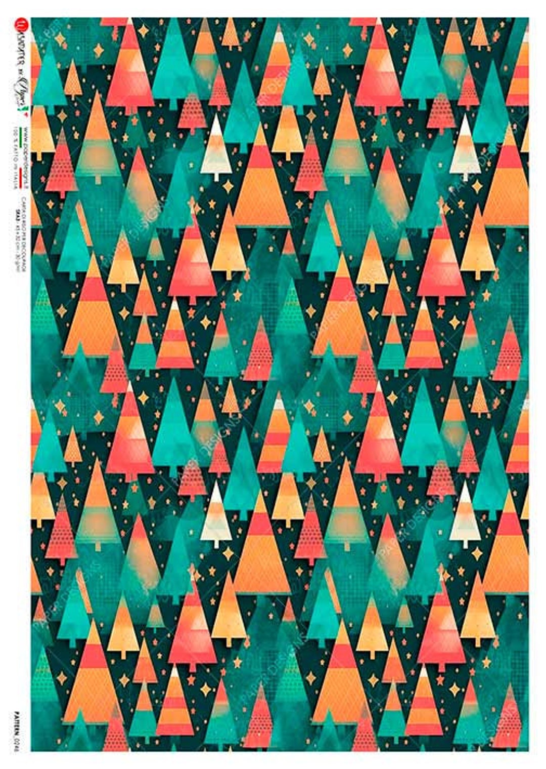 Paper Designs Rice Paper | Patterns Christmas Trees Rice Paper | A4 ...