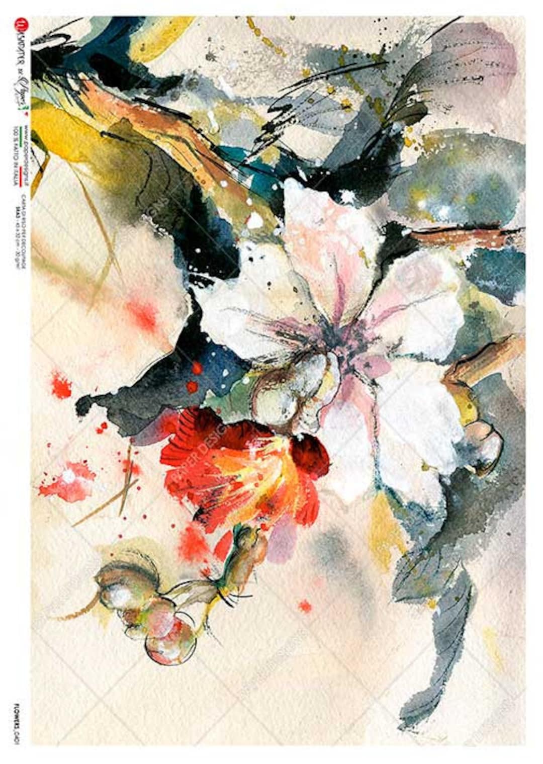 Paper Designs Rice Paper | Flowers Rice Paper | A4 Rice Paper | Natural ...