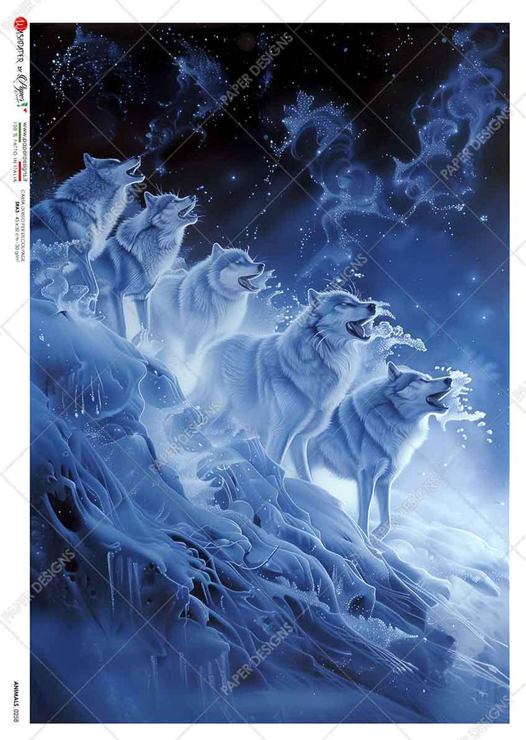 Paper Designs Rice Paper | Wolf Rice Paper | A4 Rice Paper | Natural ...