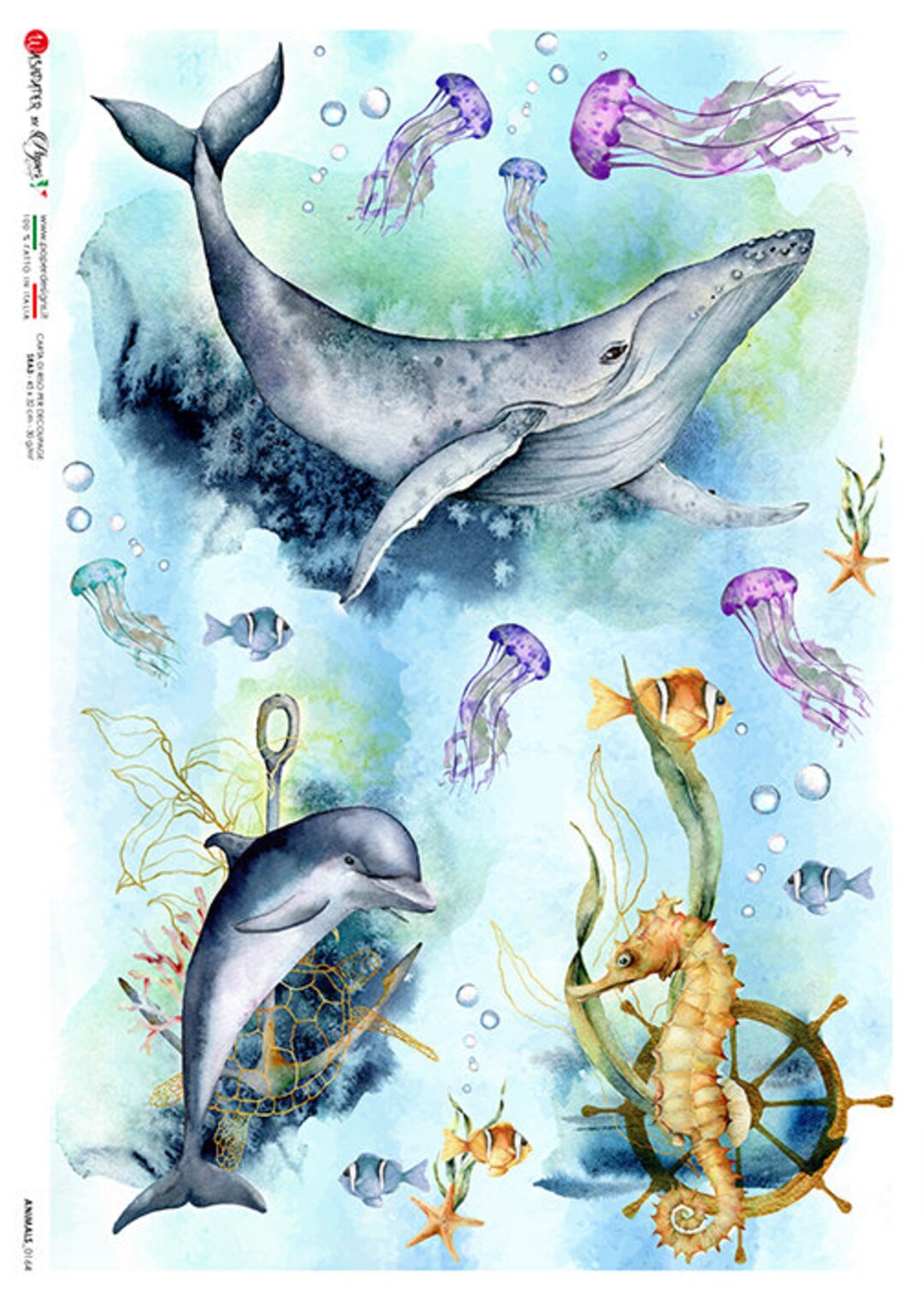 Paper Designs Rice Paper | Sea Animals Paper | A4 Rice Paper | Natural ...