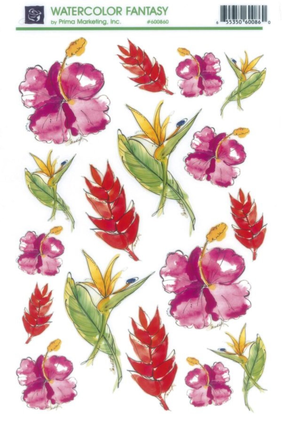 Redesign With Prima® Rub on Transfer WATERCOLOR FANTASY No 2 6 X 9 ...