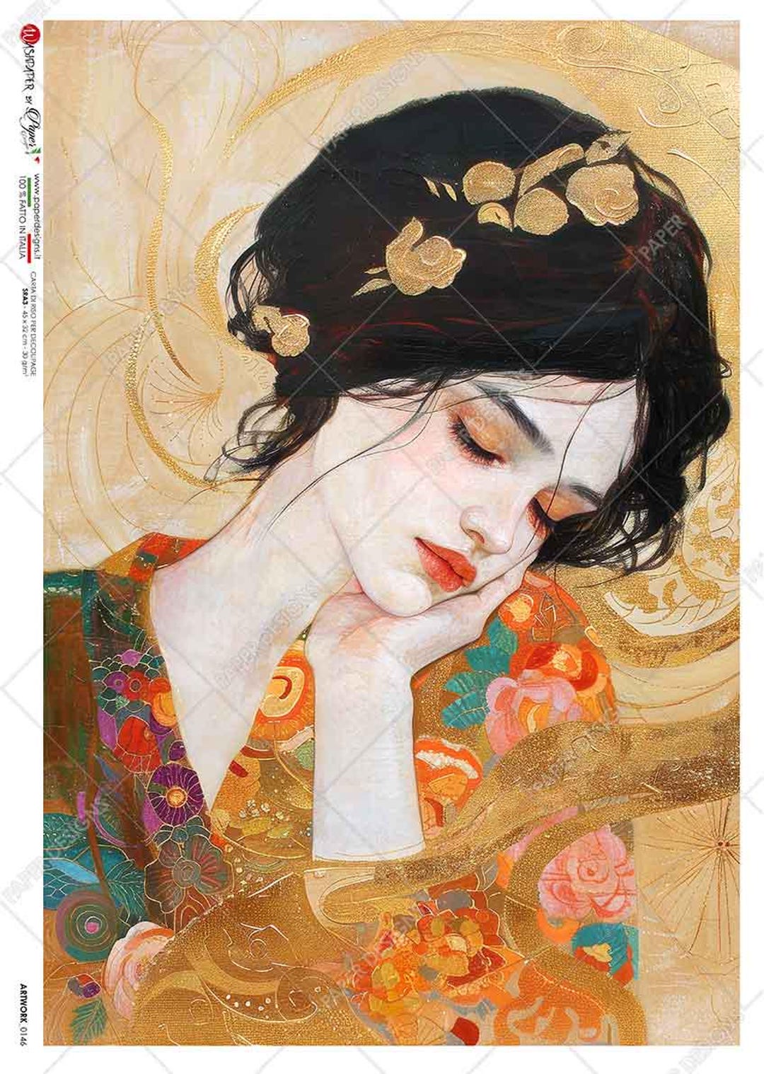 Paper Designs Rice Paper | Woman Resting Rice Paper | A4 Rice Paper ...