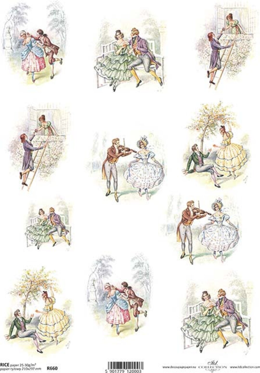 ITD Collection | Vintage Bride and Groom | A4 Rice Paper | Decoupage ...