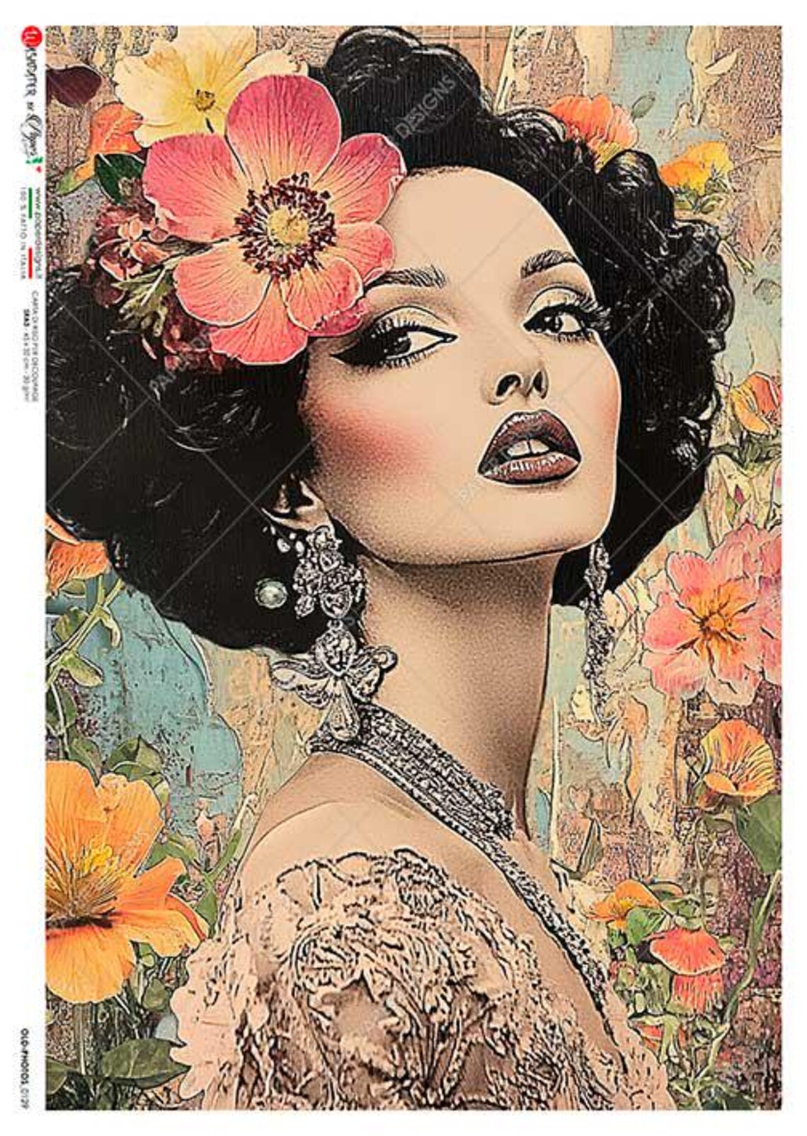 Paper Designs Rice Paper | Old Photos Women A4 Rice Paper | Decoupage ...