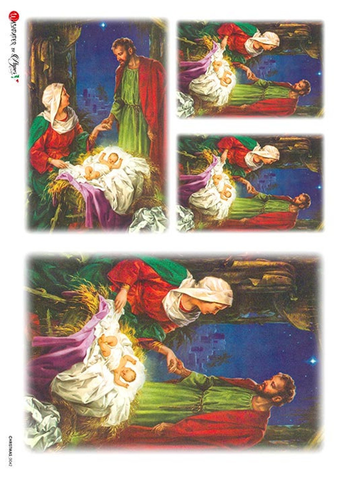 Paper Designs Rice Paper | Holy Christmas Rice Paper | A4 Rice Paper ...