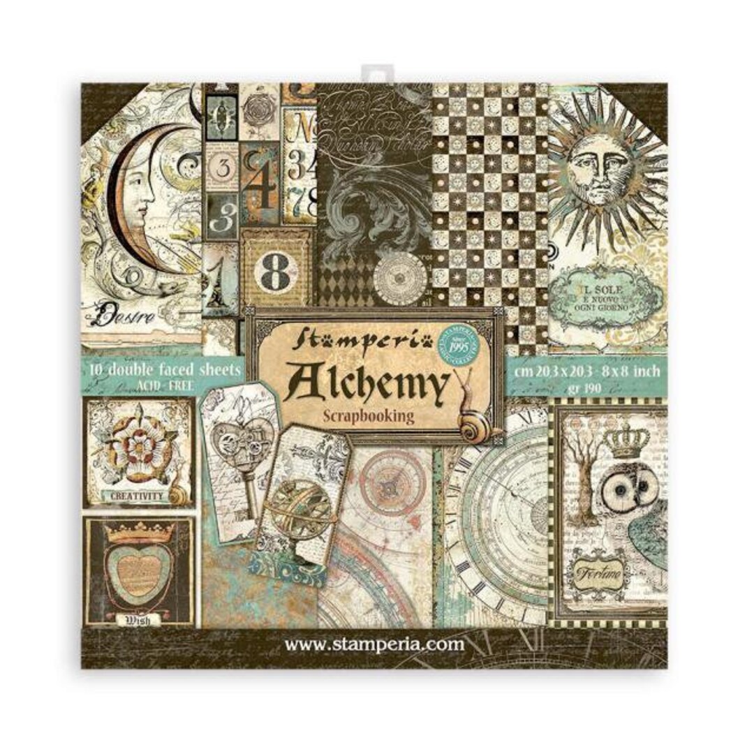 Stamperia Alchemy Collection 8x8 Scrapbooking Paper | Double Sided ...