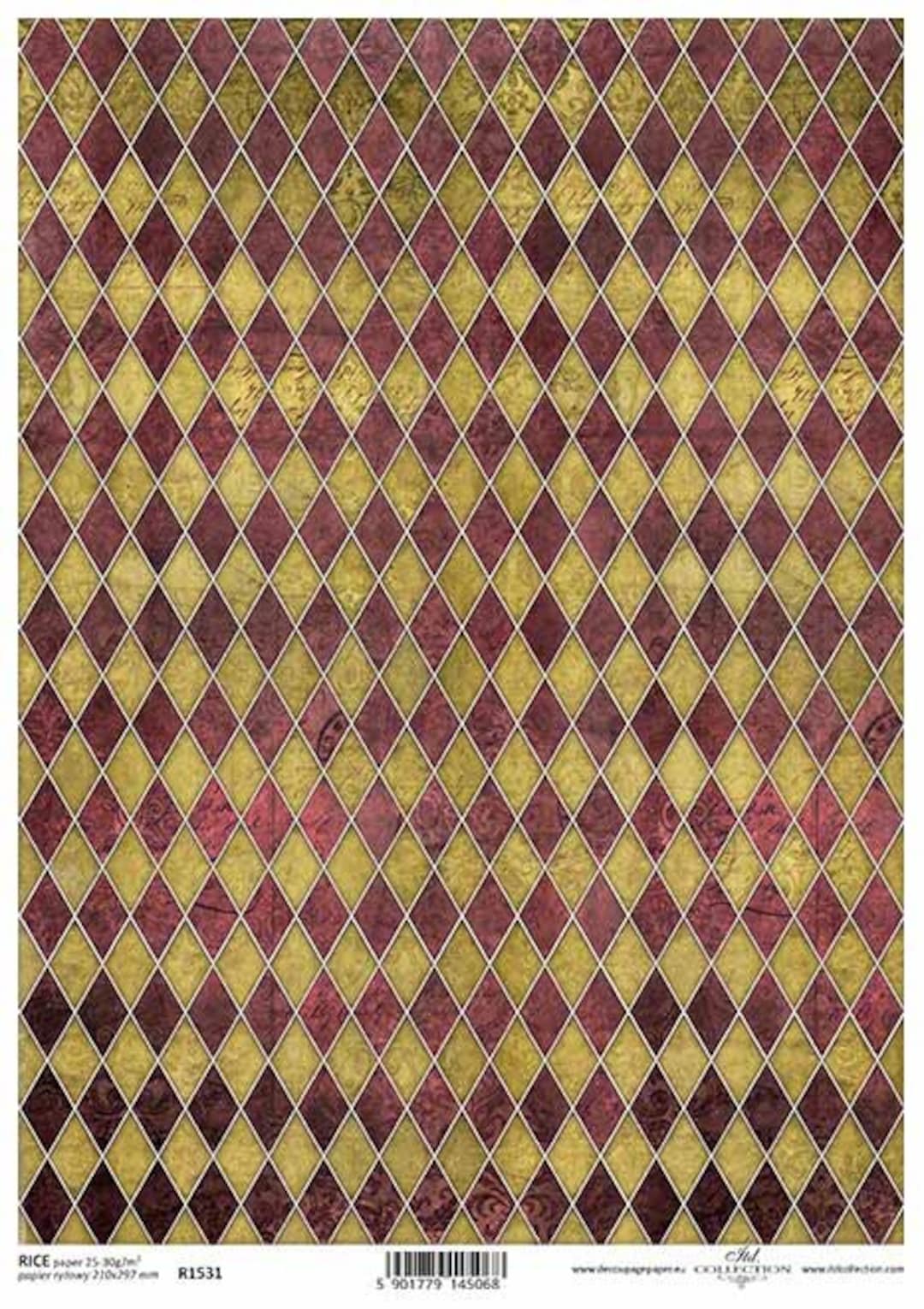 ITD Collection | Diamond Pattern | Muted Colors | A4 Rice Paper ...