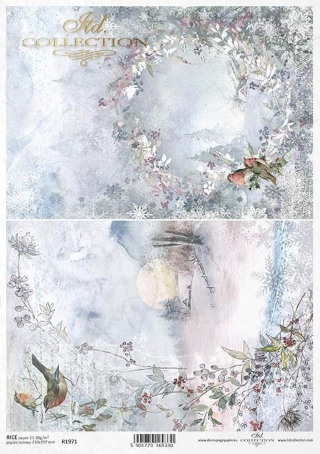 ITD Collection | Winter Landscape Rice Paper | A4 Rice Paper | Bird's ...