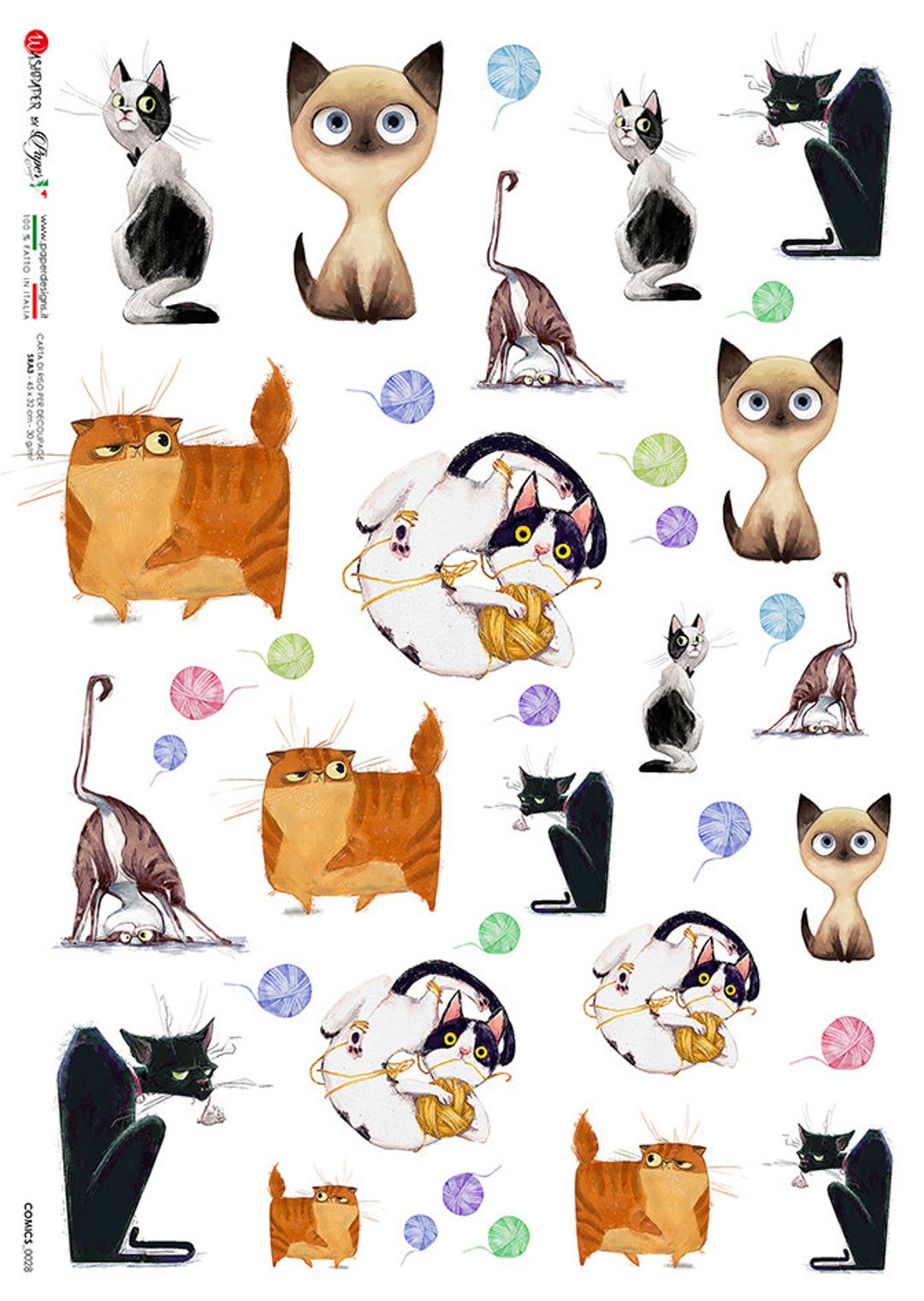 Paper Designs Rice Paper | Cats Rice Paper | A4 Rice Paper | Decoupage ...