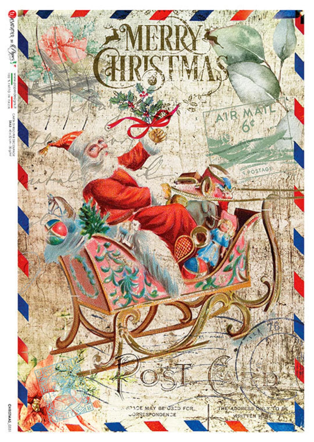 Paper Designs Rice Paper | Santa Christmas Rice Paper | A4 Rice Paper ...