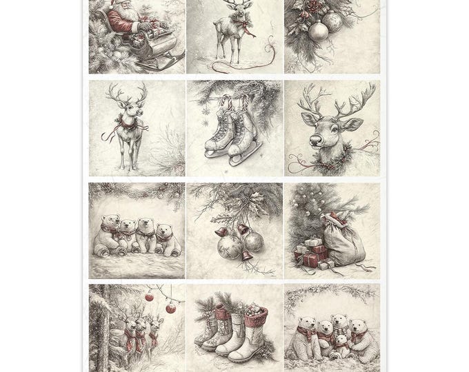 ITD Collection Rice Paper | Christmas Scenes | A4 Rice Paper ...