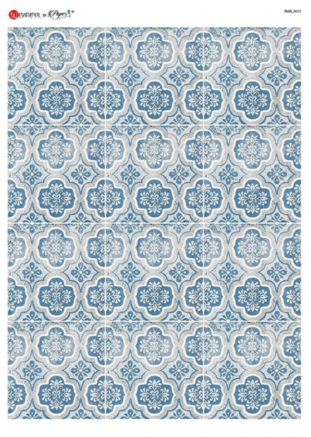 Paper Designs Rice Paper | Blue Tiles Rice Paper | A4 Rice Paper ...