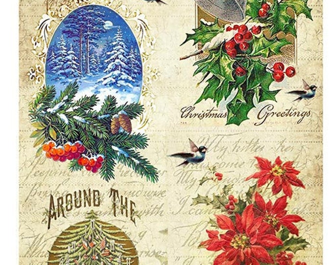 Paper Designs Rice Paper Vintage Christmas Rice Paper A4 - Etsy