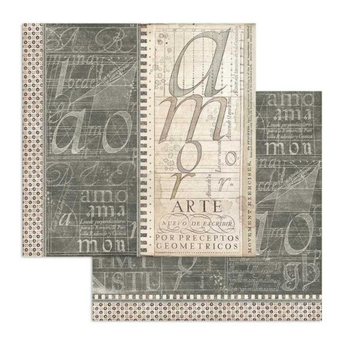 Stamperia | 1 Piece CALLIGRAPHY BOOK Scrapbook Paper | 12×12 | Double ...