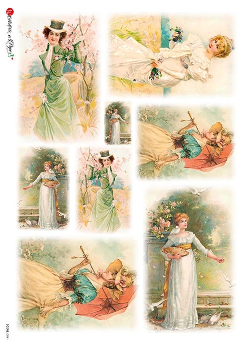 Paper Designs Rice Paper Victorian Woman Rice Paper A4 | Etsy