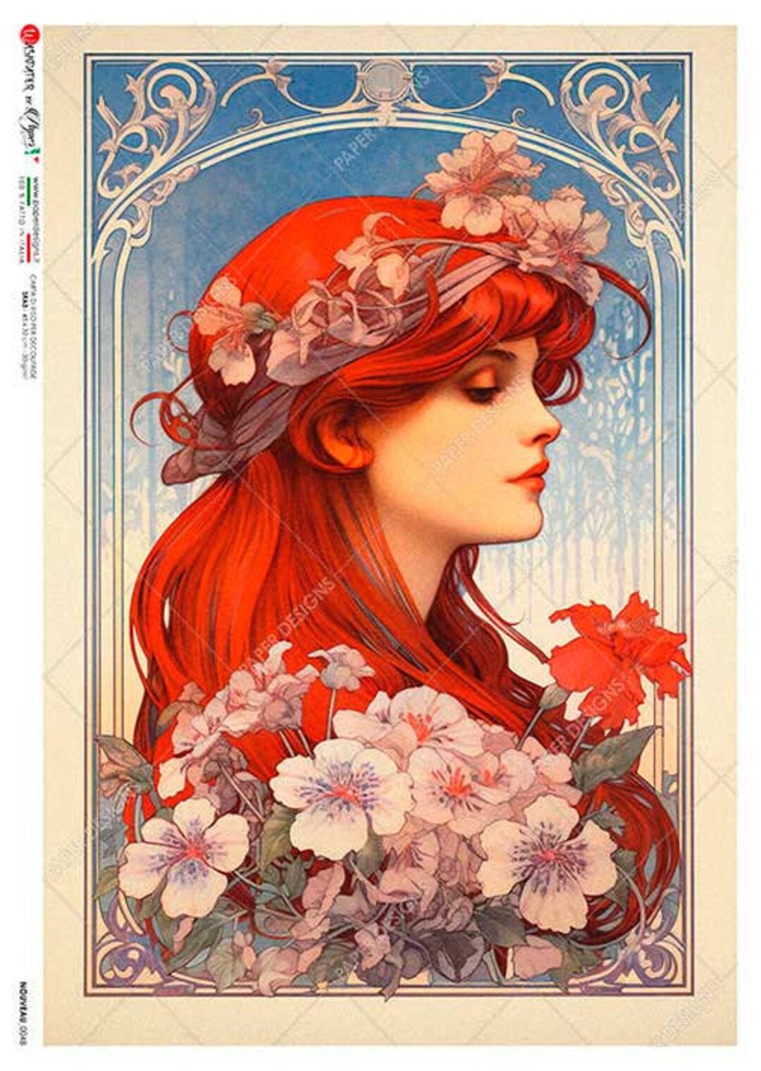 Paper Designs Rice Paper | Art Nouveau Rice Paper | A4 Rice Paper ...