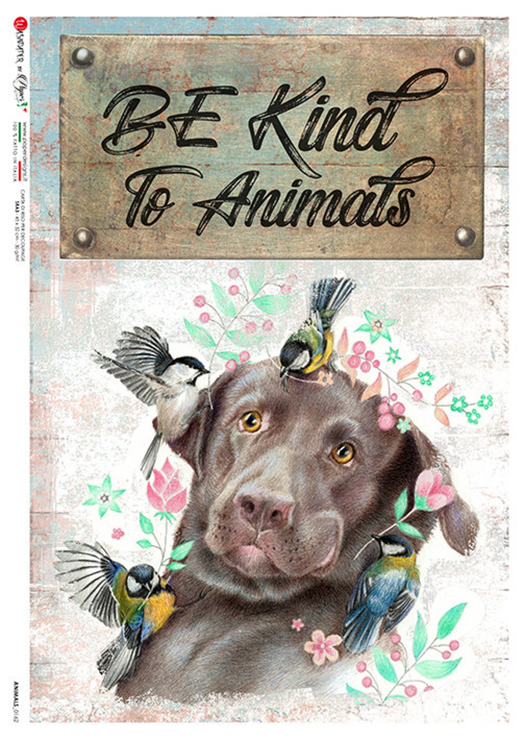 Paper Designs Rice Paper | Be Kind to Animals Rice Paper | A4 Rice ...
