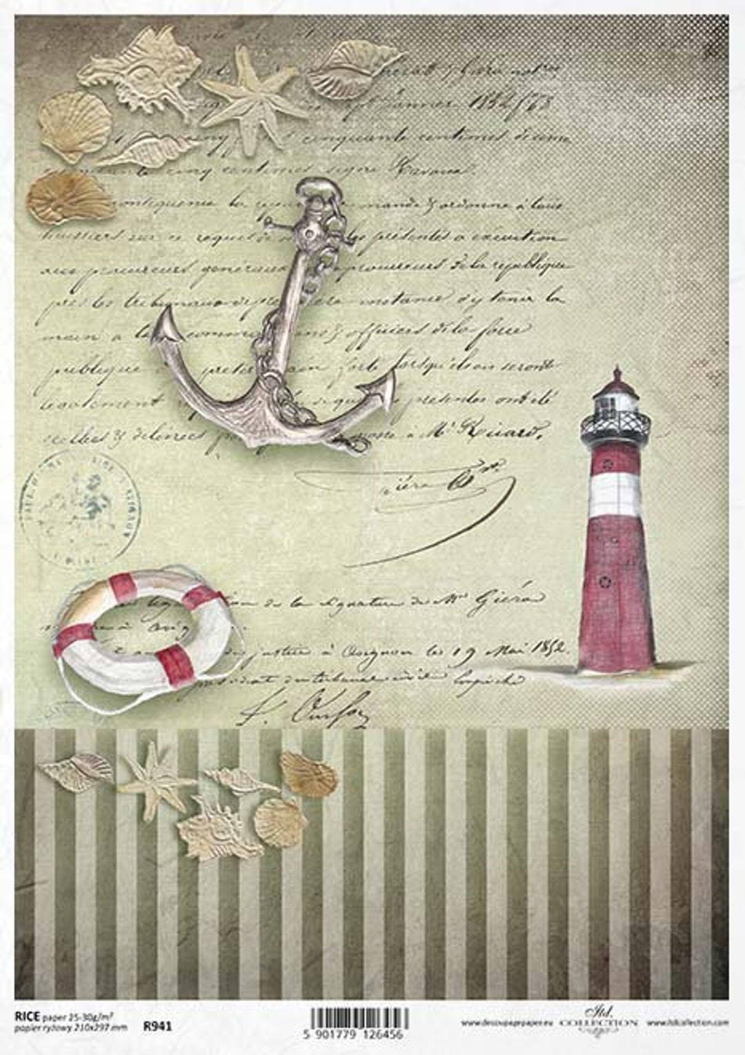 ITD Collection | Nautical Rice Paper | A4 Rice Paper | Decoupage Paper ...