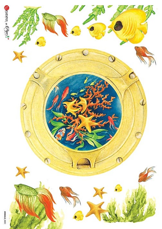 Paper Designs Rice Paper Fish Sea Life Rice Paper A4 Rice | Etsy