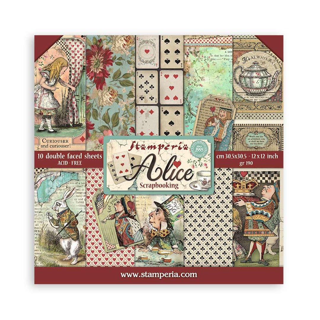 Stamperia Alice in Wonderland Paper Pad | Scrapbook Paper | 10 Double ...