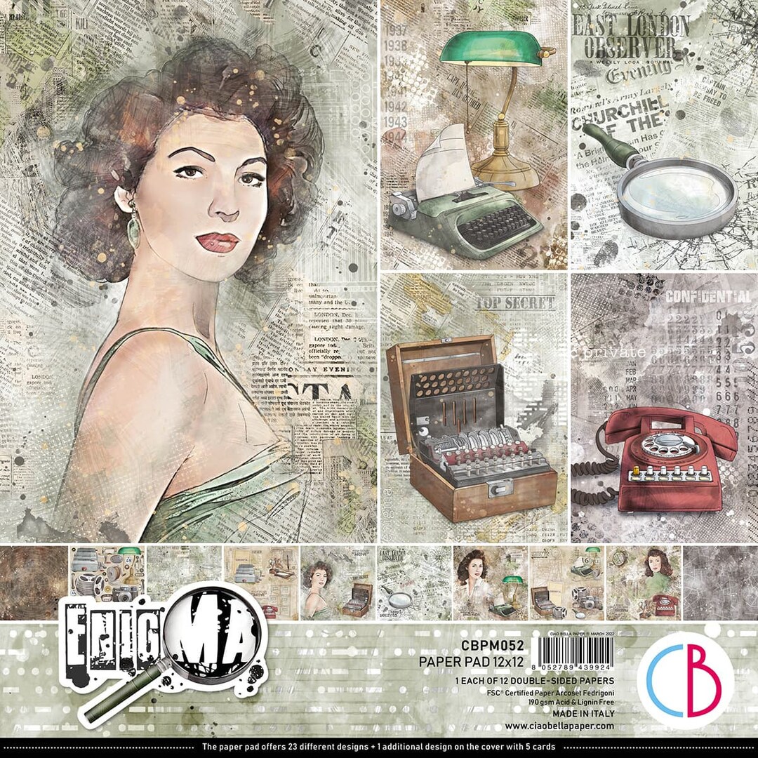 Ciao Bella Enigma Paper Pad 12" X 12" | 12 Pages | Made in Italy | Acid ...