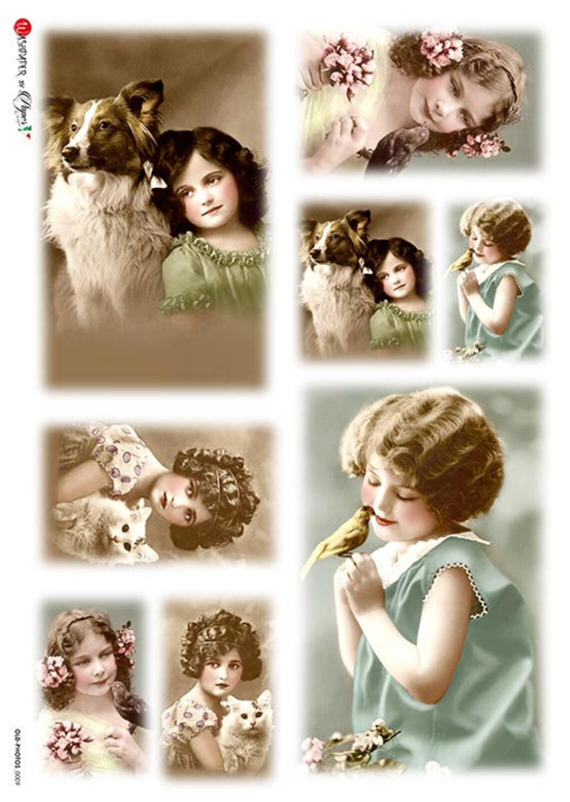 Paper Designs Rice Paper Victorian Kids and Animals A4 - Etsy