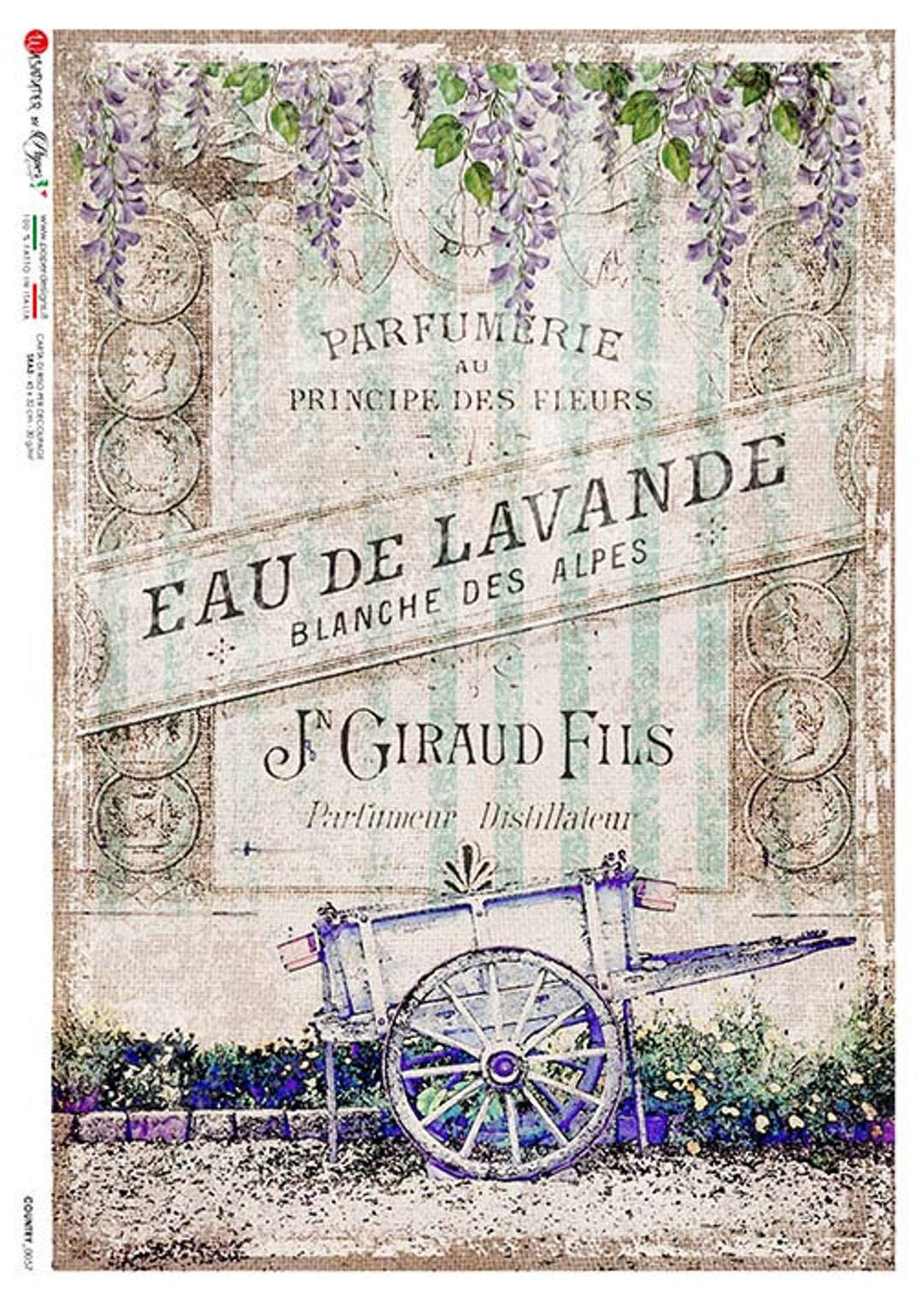 Paper Designs Rice Paper | French Wheelbarrow Paper | A4 Rice Paper ...