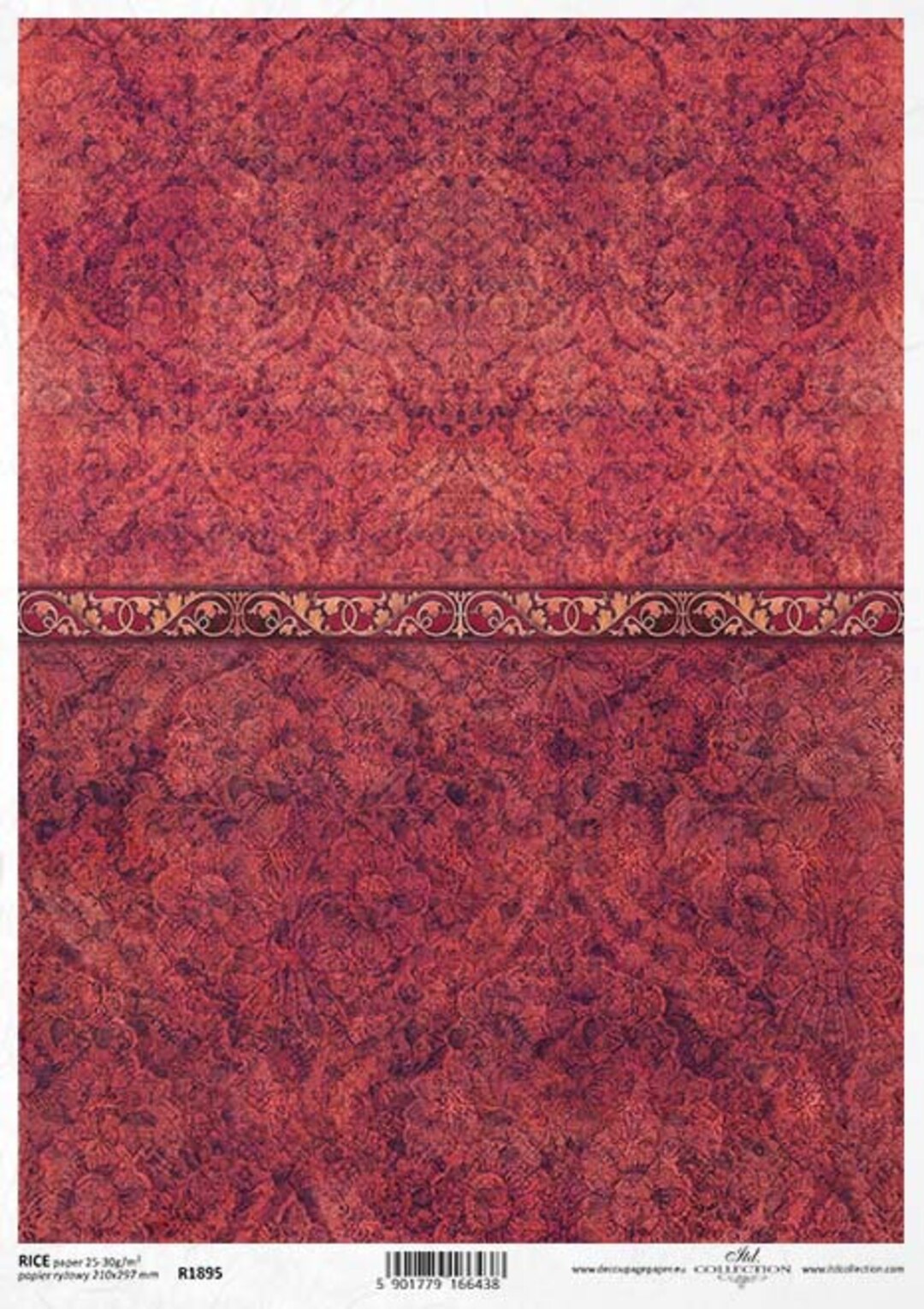 ITD Collection | Red Pattern Wallpaper Rice Paper | A4 Rice Paper ...