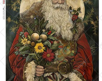 Paper Designs Rice Paper Christmas Santa Old Fashioned A4 Rice Paper ...
