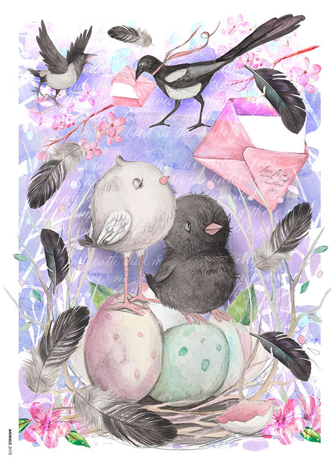 Paper Designs Rice Paper | Baby Birds Rice Paper | A4 Rice Paper ...