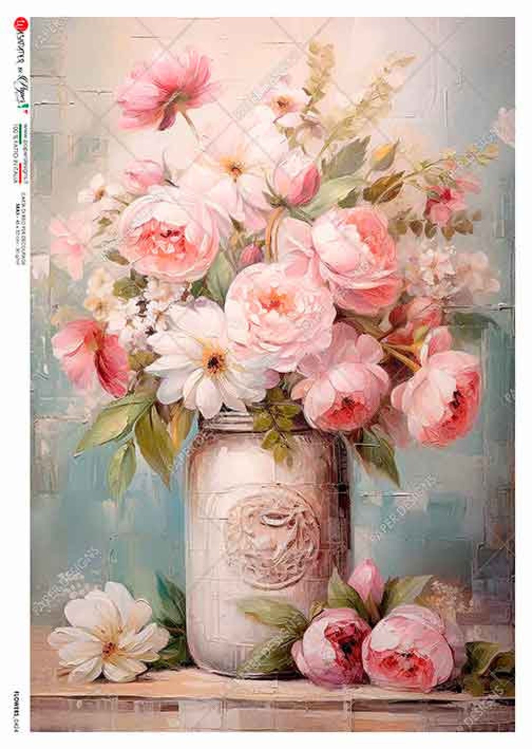 Paper Designs Rice Paper | Flowers Roses Rice Paper | A4 Rice Paper ...