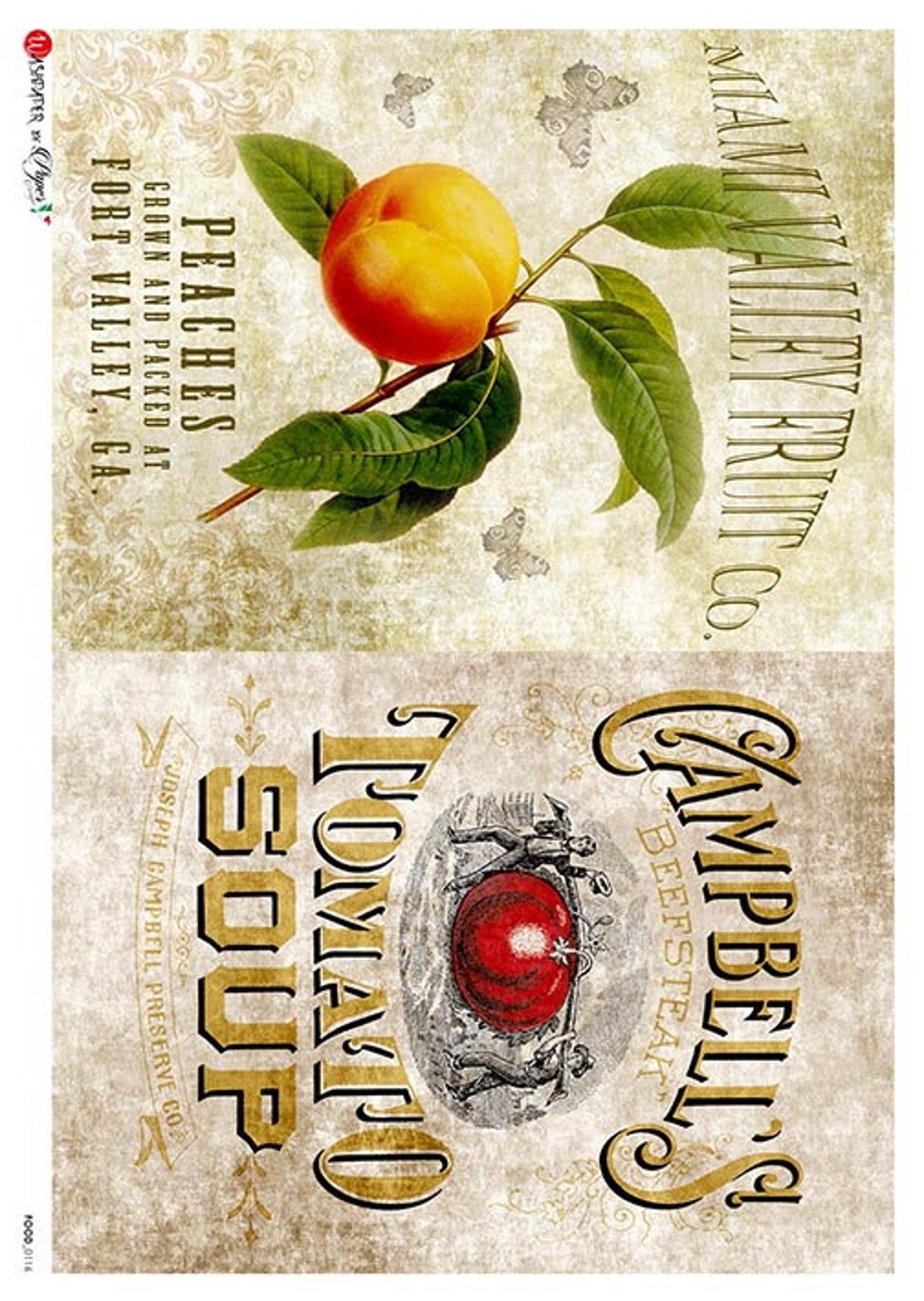 Paper Designs Rice Paper | Vintage Food Fruit Ads Paper | A4 Rice Paper ...