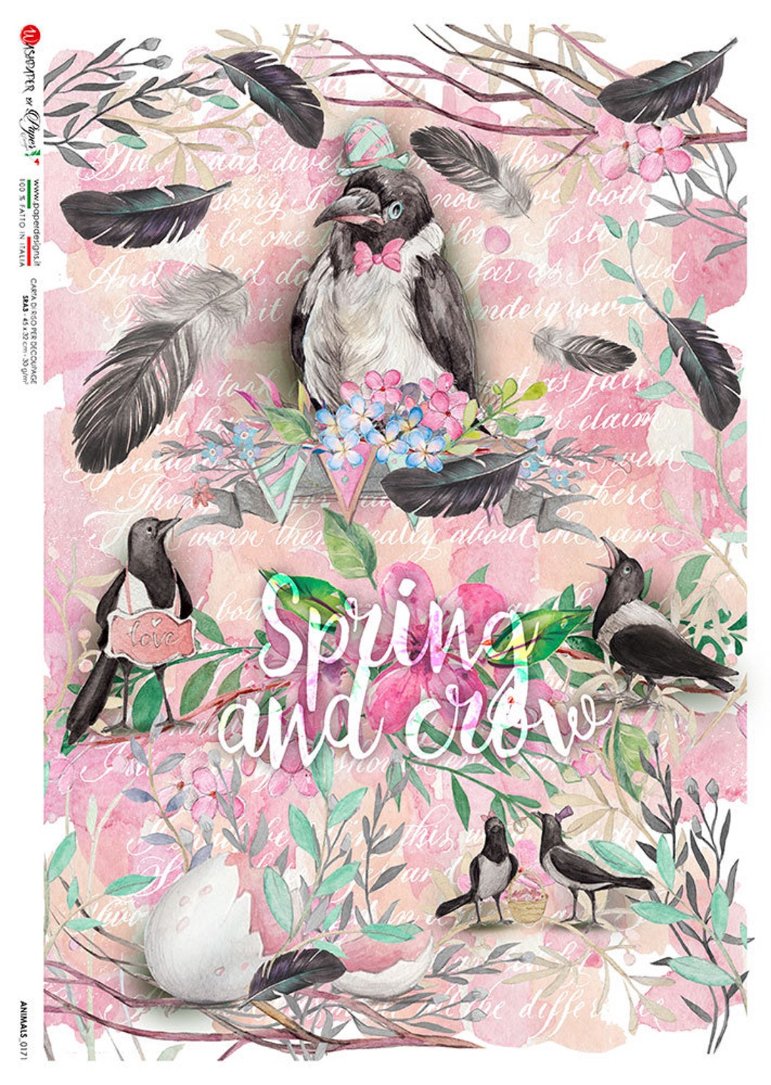 Paper Designs Rice Paper Spring Birds Rice Paper A4 Rice - Etsy