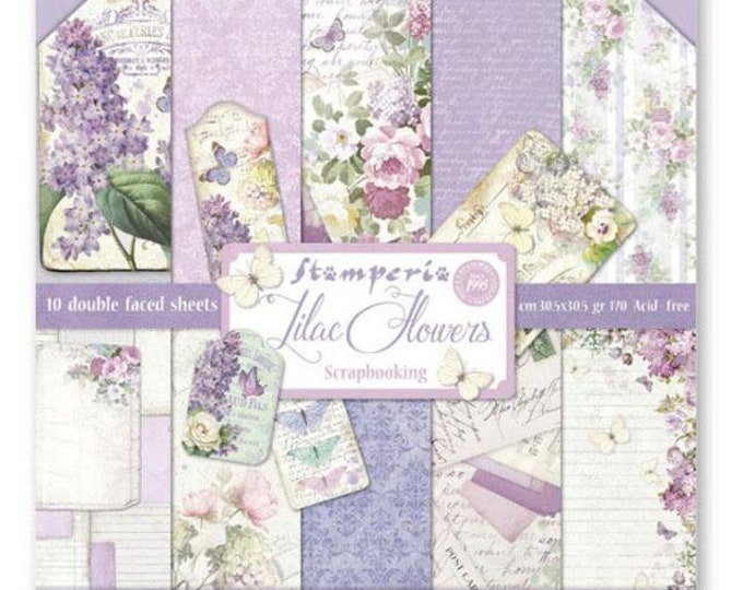 Papier scrapbooking 12 x 12 de la collection Fleurs lilas Stamperia ...