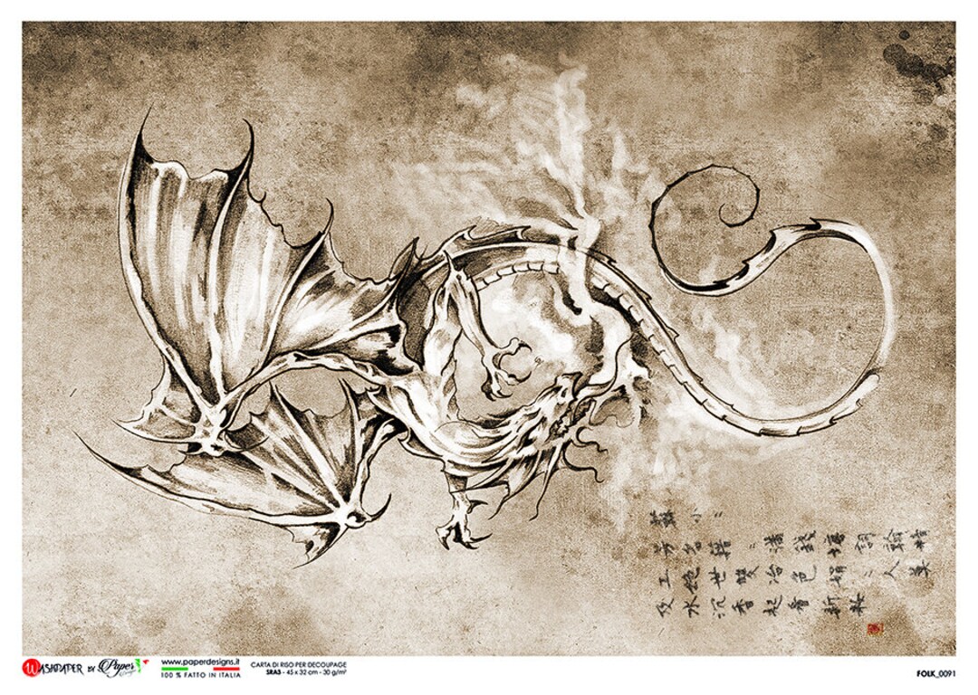 Paper Designs Rice Paper | Dragon Rice Paper | A4 Rice Paper | Natural ...