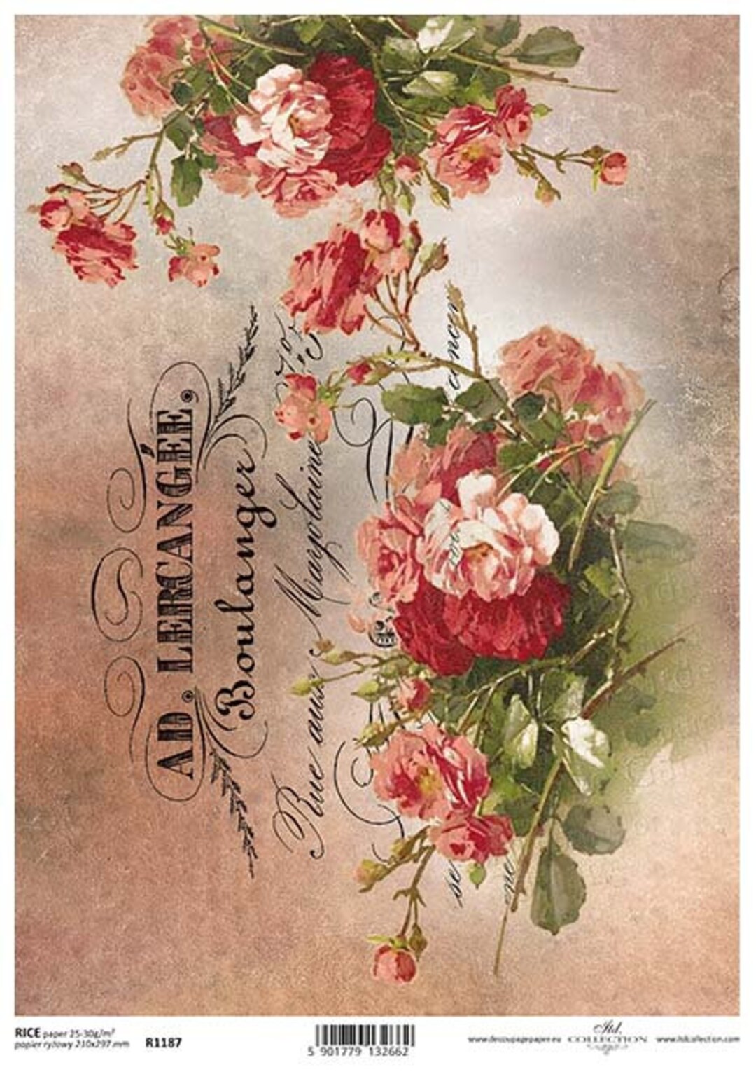 ITD Collection | Vintage Flowers | Rice Paper | A4 Rice Paper ...