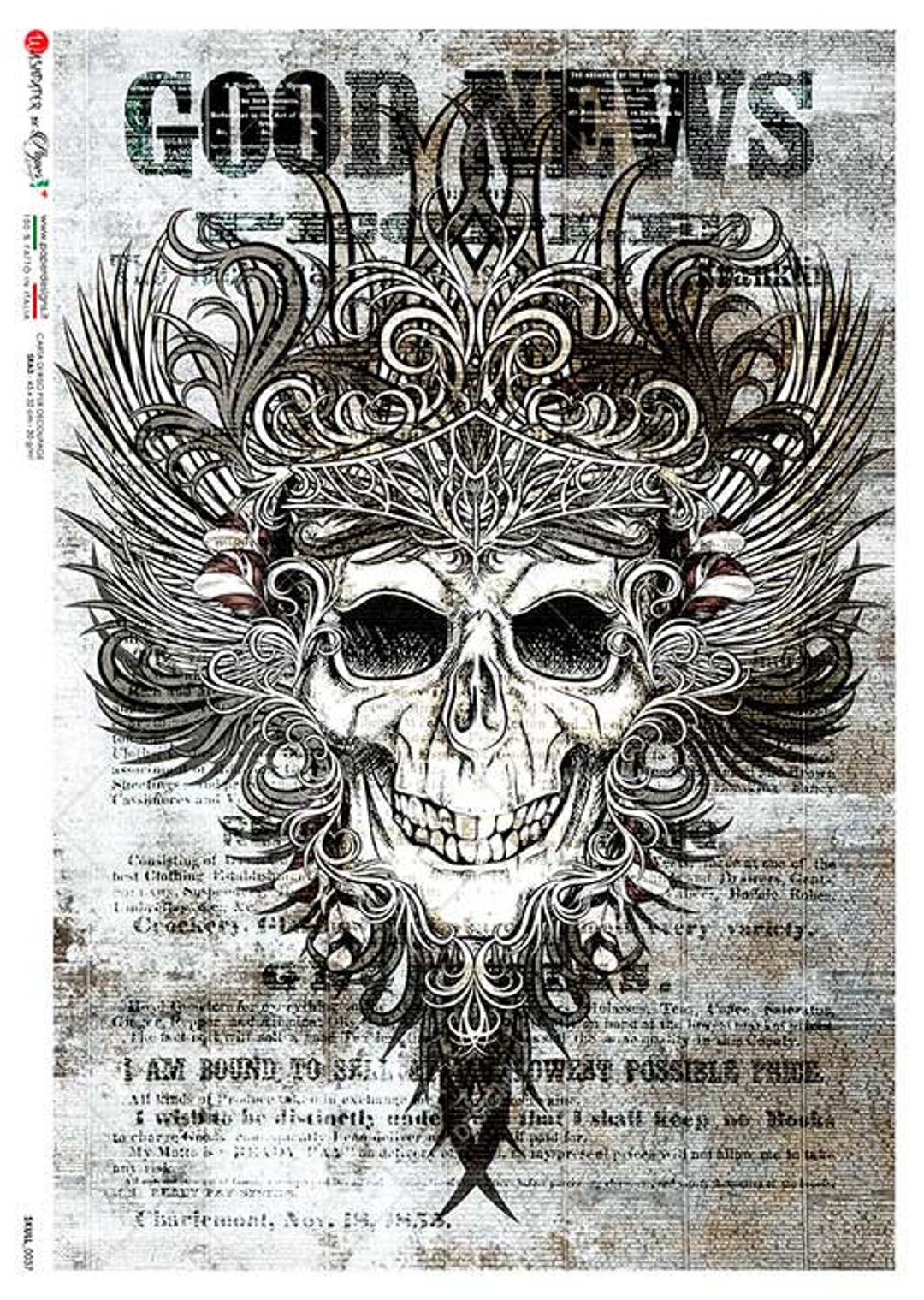 Paper Designs Rice Paper | Skull Rice Paper | A4 Rice Paper | Natural ...