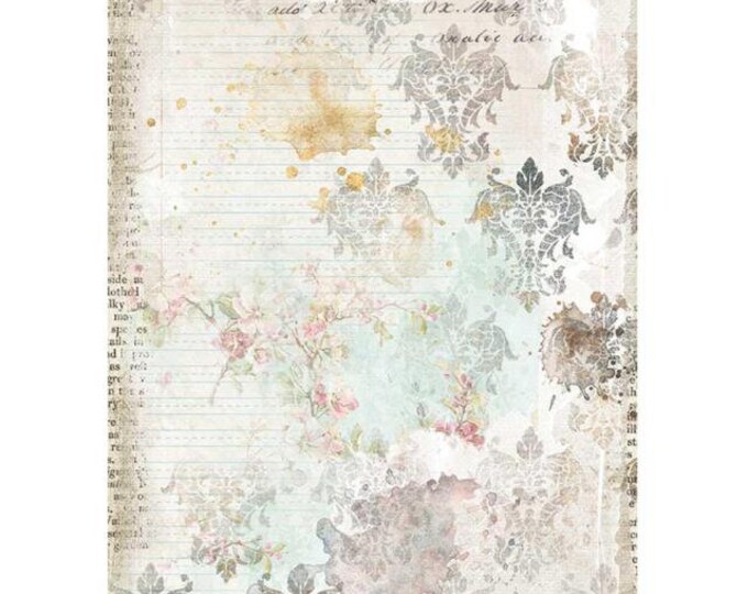 Stamperia Rice Paper Romantic Journal Texture With Lace A4 Rice Paper ...