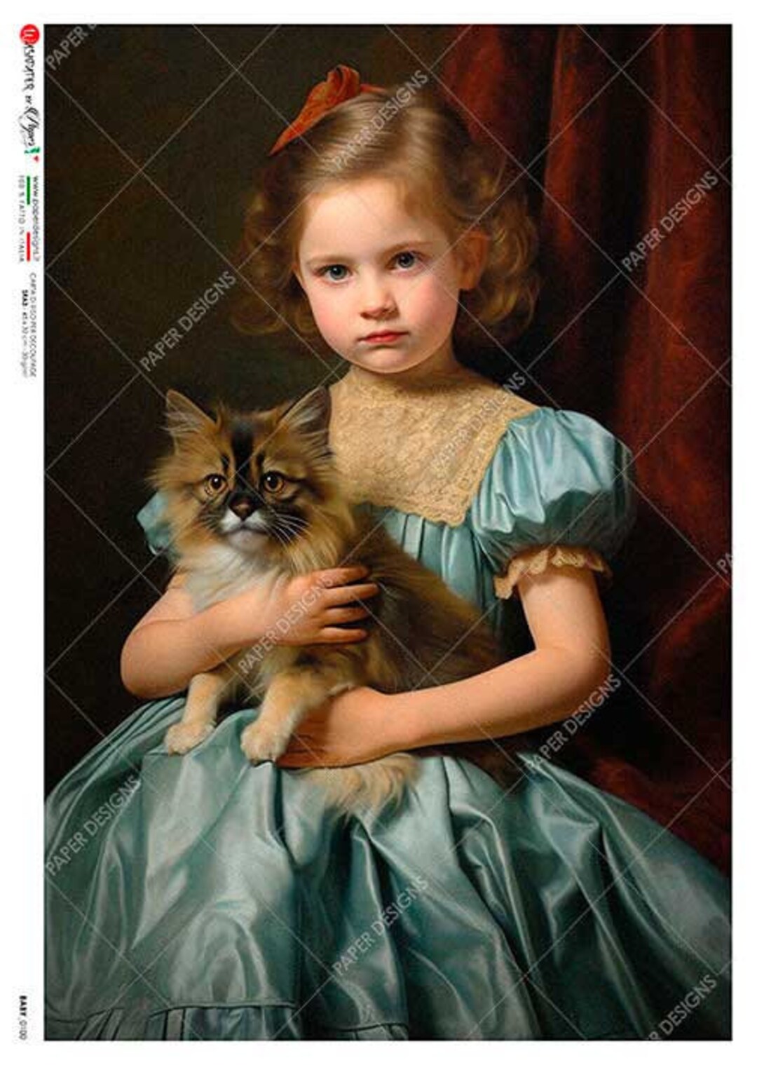 Paper Designs Rice Paper | Girl With Cat Rice Paper | A4 Rice Paper ...