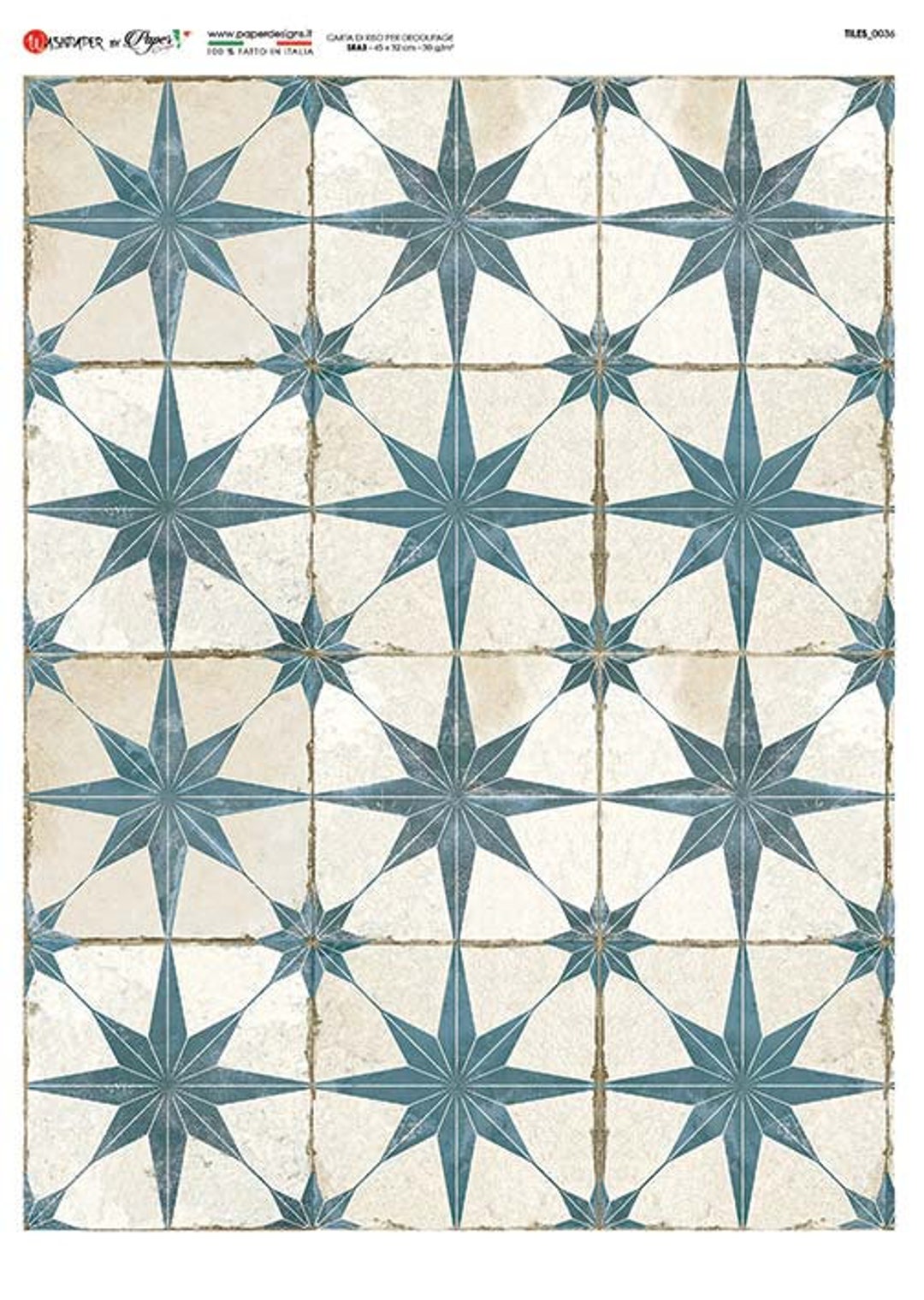 Paper Designs Rice Paper | Tiles Rice Paper | A4 Rice Paper | Natural ...