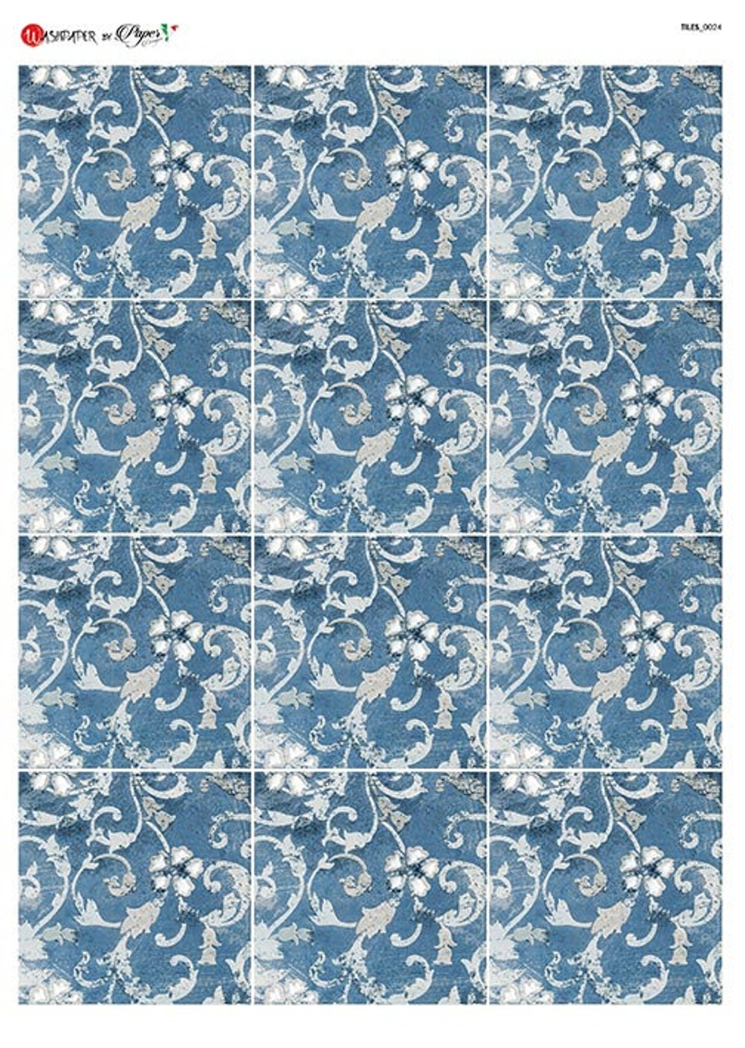 Paper Designs Rice Paper | Blue Tiles Rice Paper | A4 Rice Paper ...