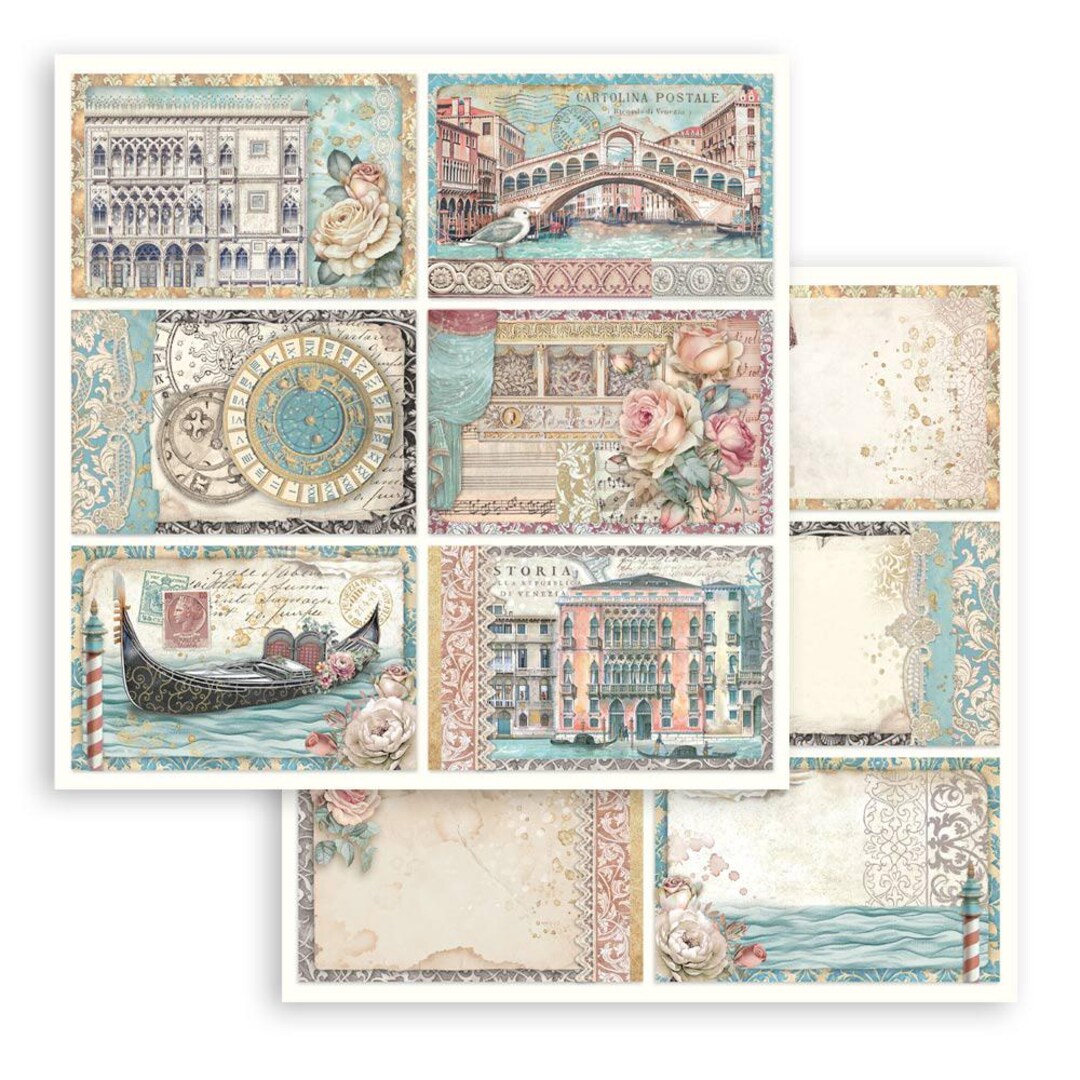 Stamperia | 1 Piece Venice City of Art 6 Cards Scrapbook Paper | Double ...