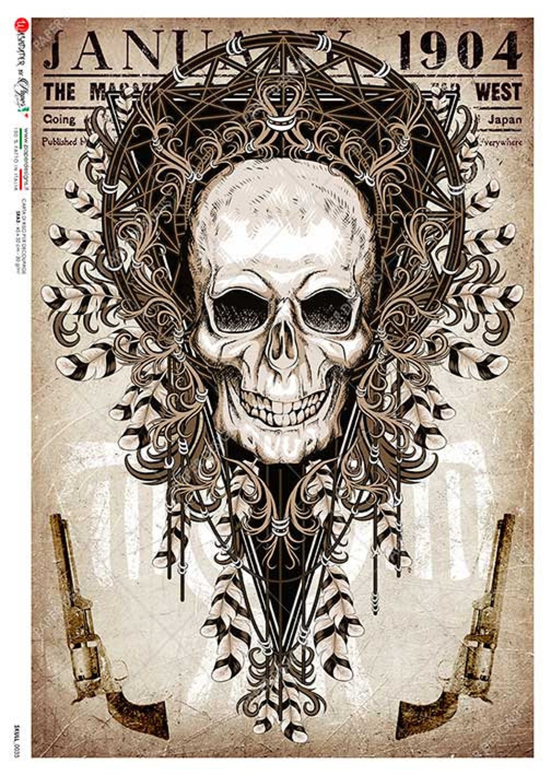 Paper Designs Rice Paper | Skull Rice Paper | A4 Rice Paper | Natural ...