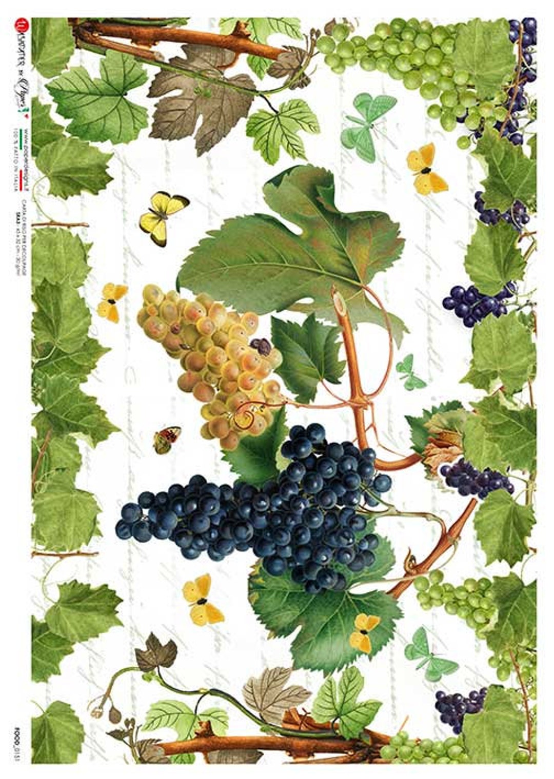 Paper Designs Rice Paper | Grapes Rice Paper | A4 Rice Paper | Natural ...